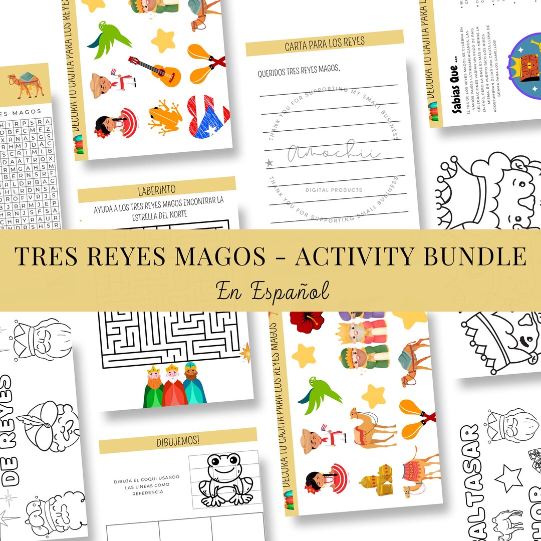 Three Wise Men Activity Bundle, Actividad Familiar Para Dia De Los Tres ...