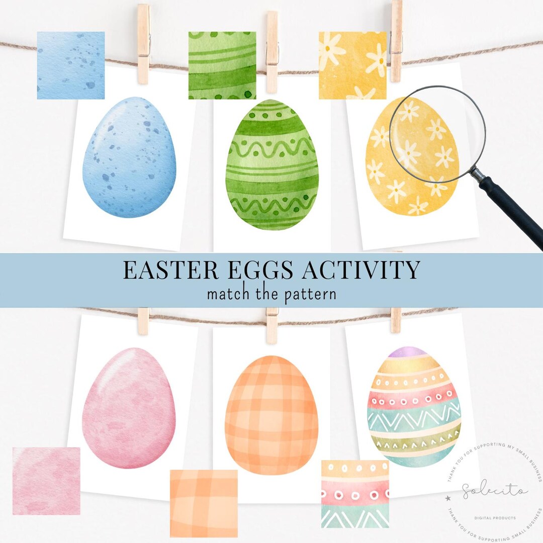 Easter Eggs Pattern Matching Activity, Printable Games Montessori ...