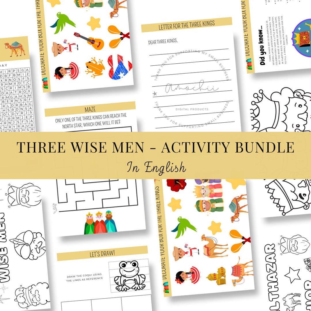 Three Wise Men Activity Bundle, Three Kings Day Celebration Games and ...
