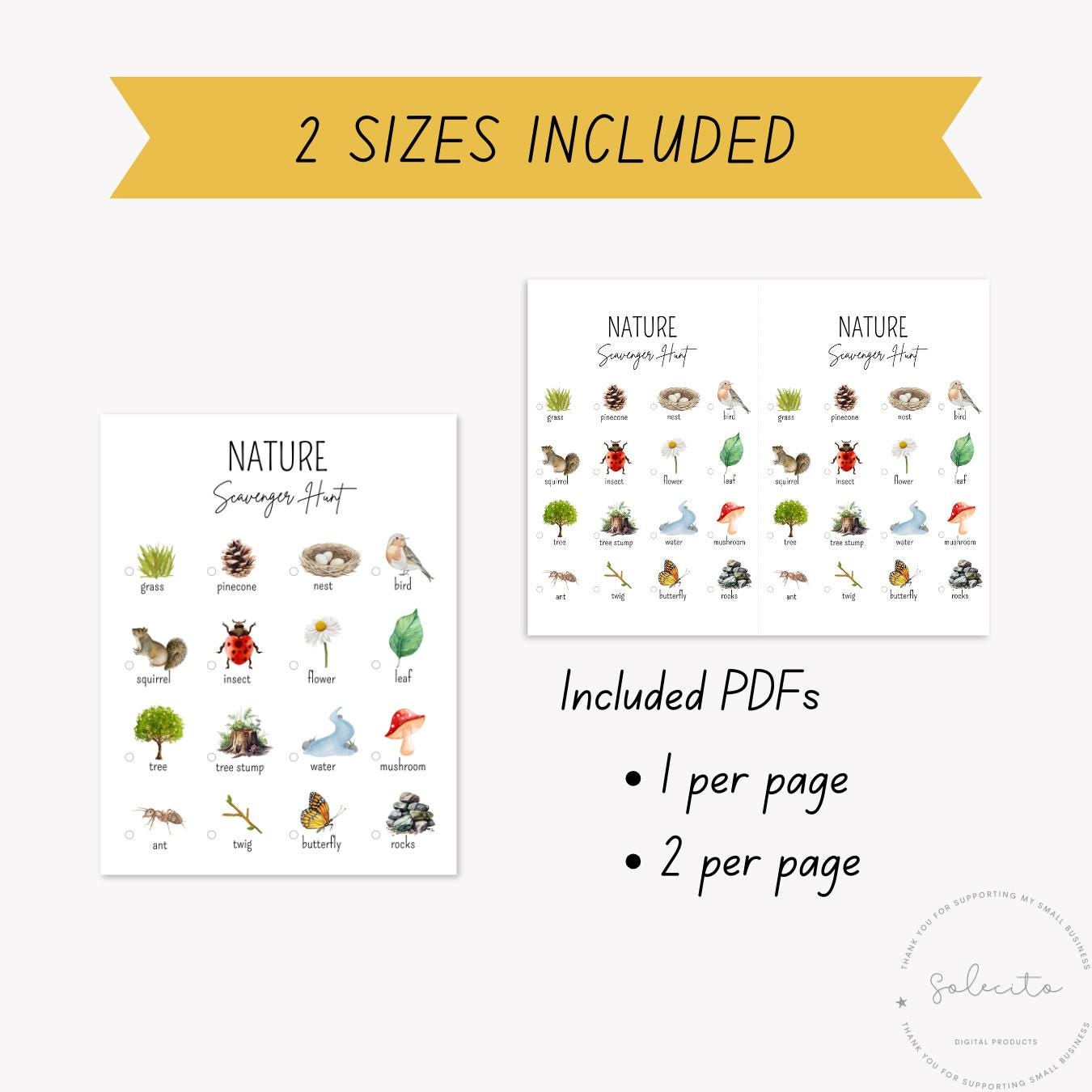 Nature Scavenger Hunt Game Instant Printable, Outdoor Montessori Family ...