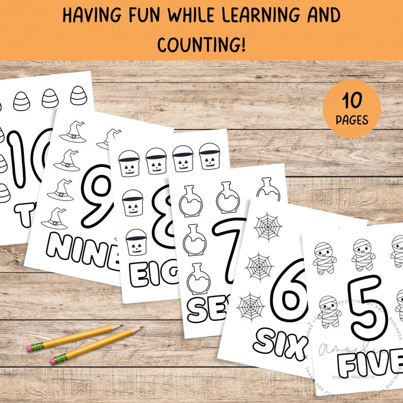 Halloween Numbers Coloring Pages, Toddler October Activities Indoor ...