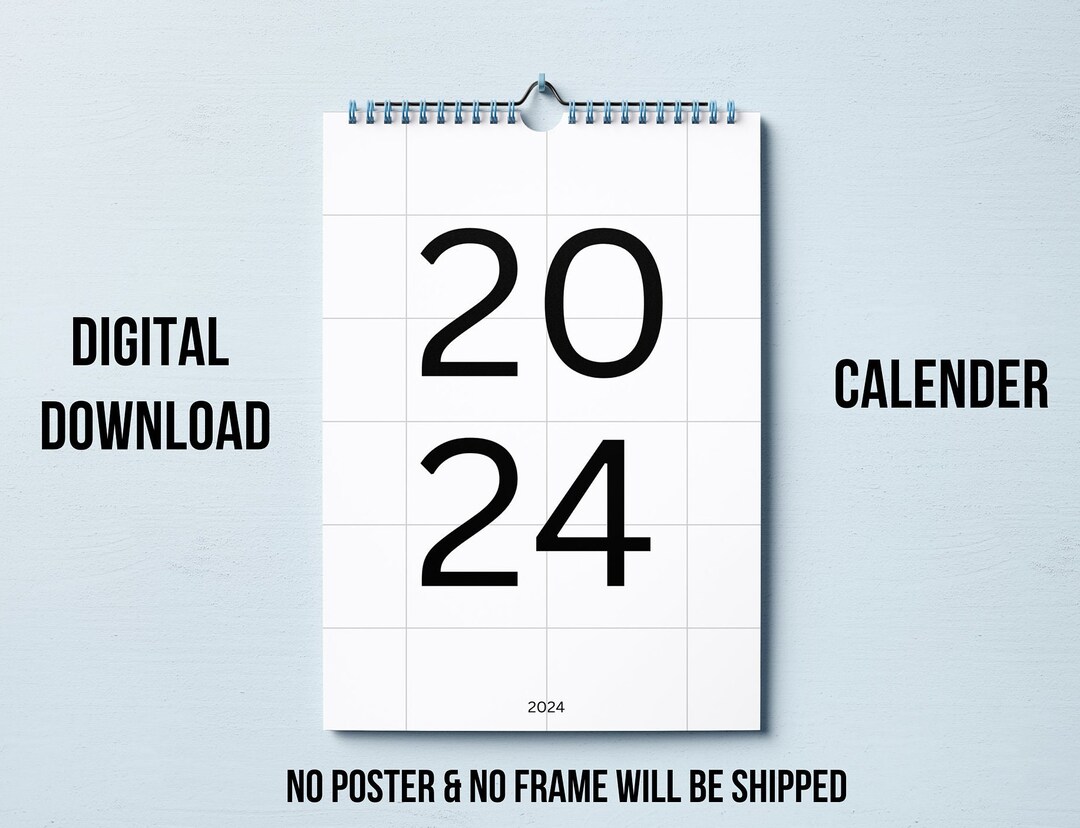 2024 Hanging Wall Calendar 12 Month Calendar Large Numbers - Etsy