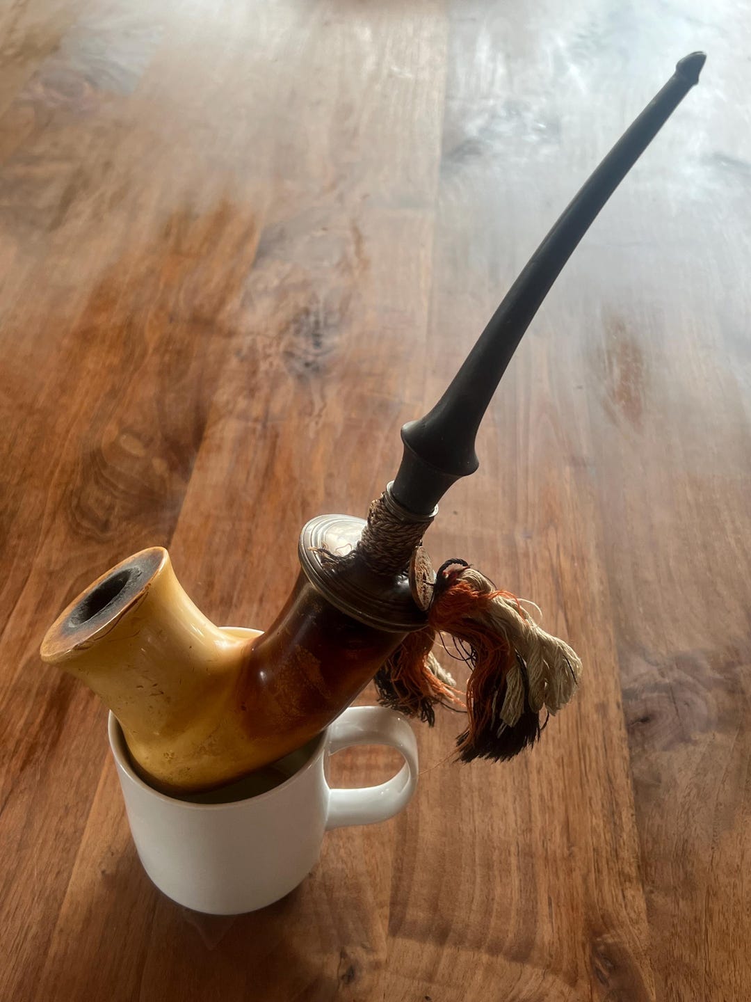 Large Antique Tyrolean Hunter’s Pipe – Meerschaum Bowl, Long Stem ...