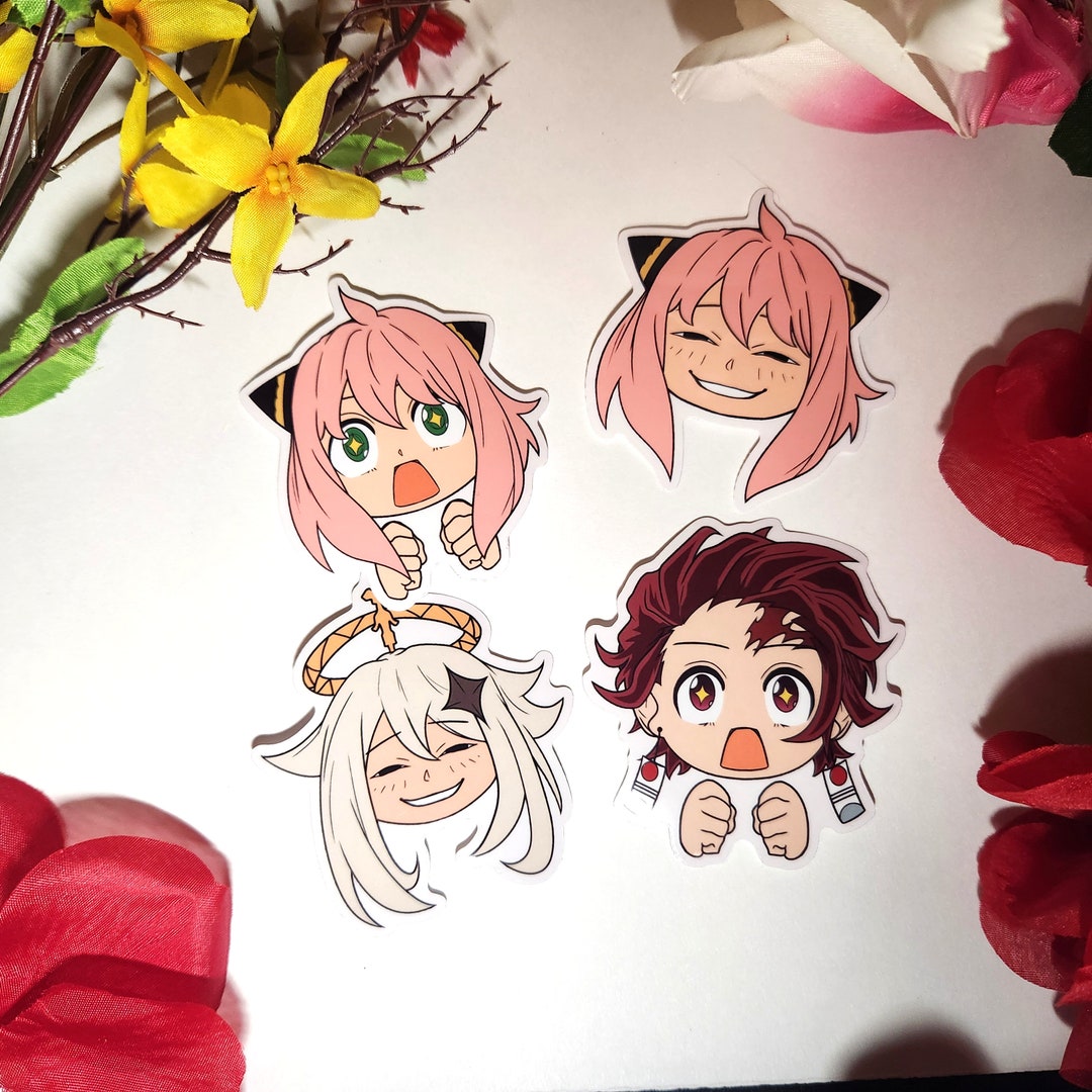 Anya Meme Faces 3 Die-cut Stickers Spyxfamily Genshin Impact Demon ...