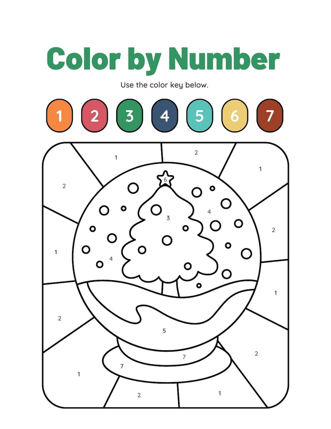 Christmas Coloring Pages|color by Number|christmas Color by Number - Etsy