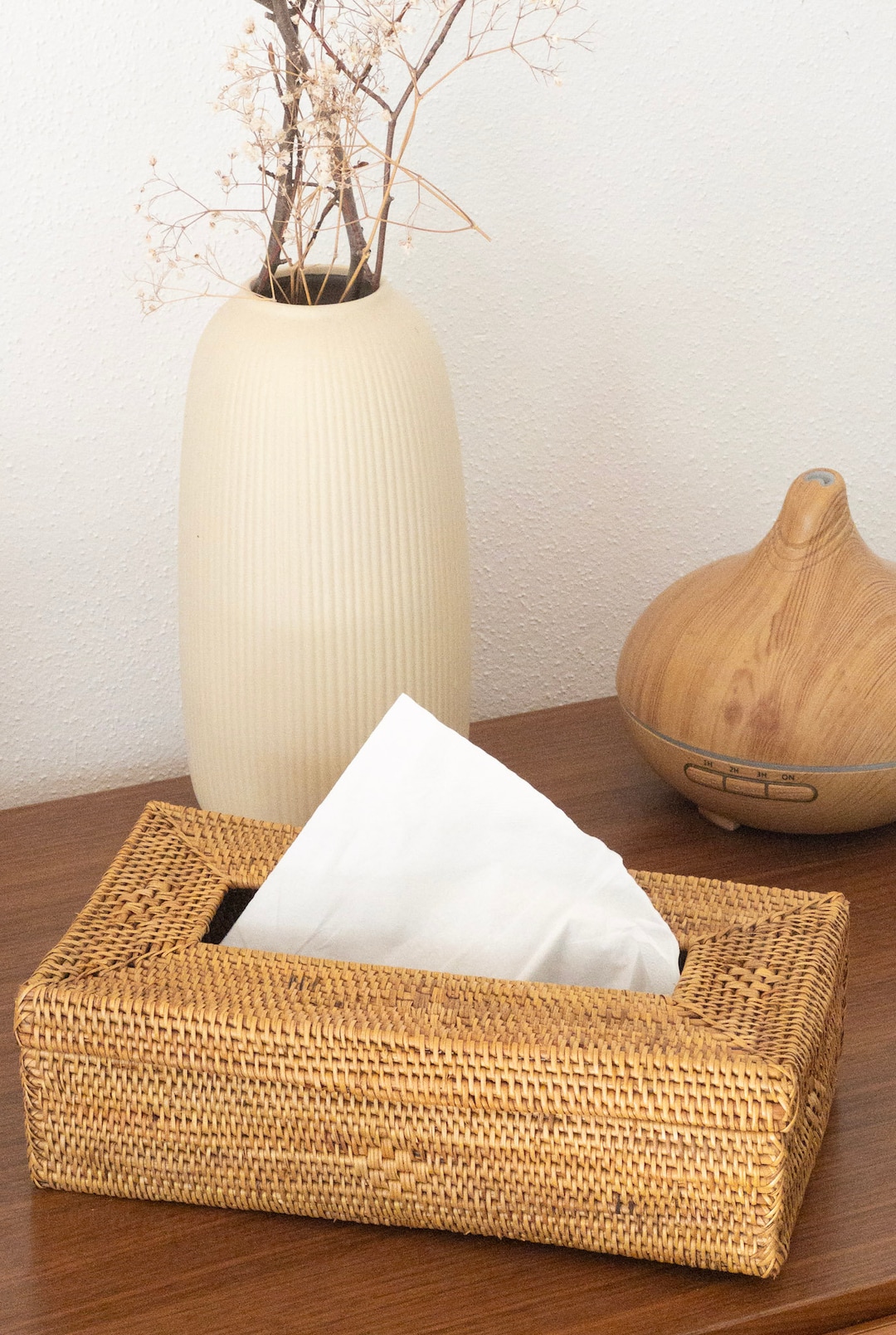Tissue Box Cover, Rectangular Tissue Box, Handwoven Rattan Tissue Box ...
