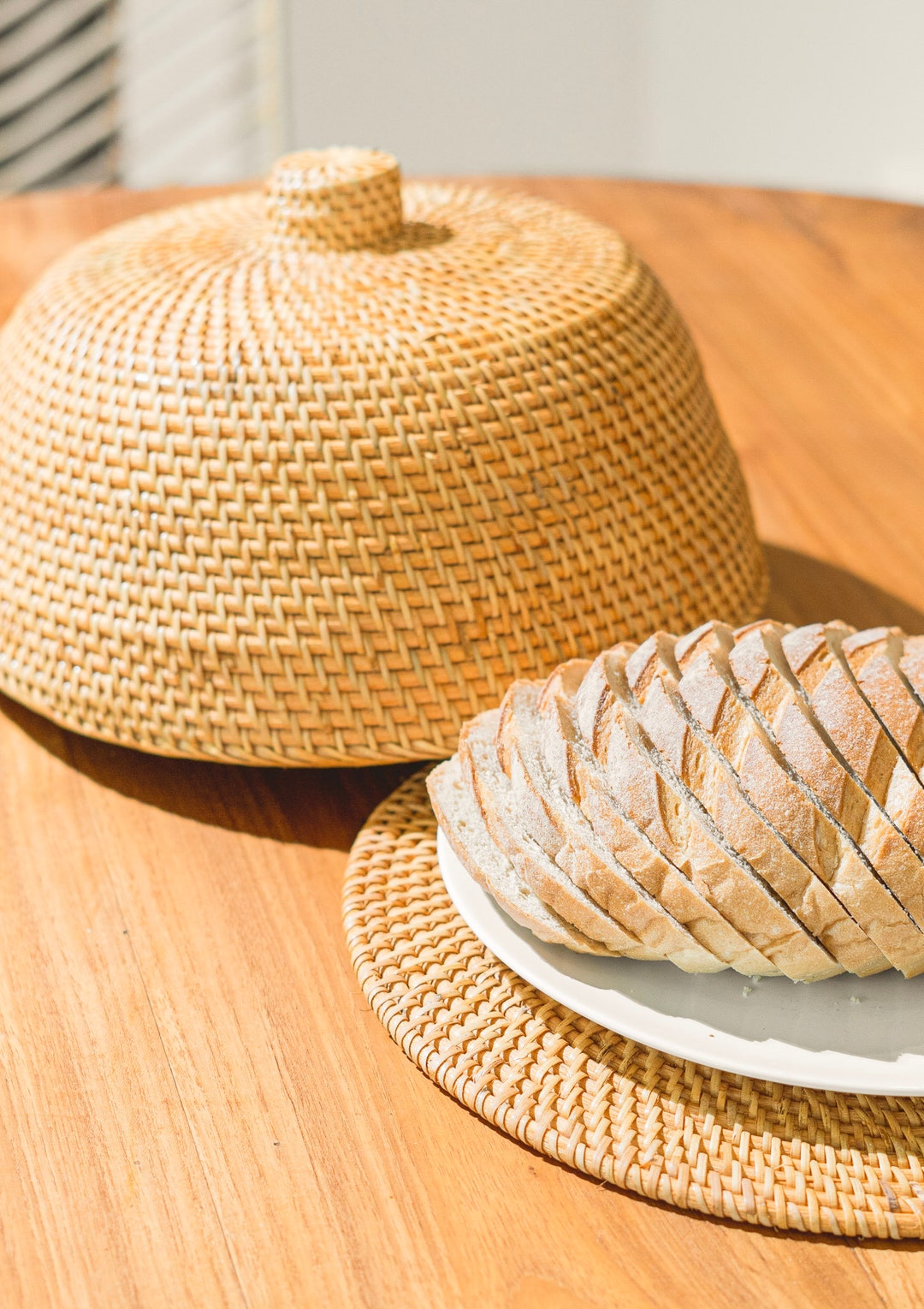 Natural Rattan Food Cover, Handwoven Food Dome Cover, Wicker Food Cover ...