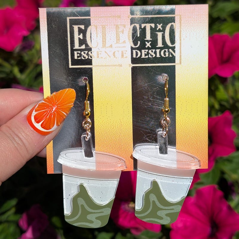 Acrylic Bubble Tea Earrings - Etsy