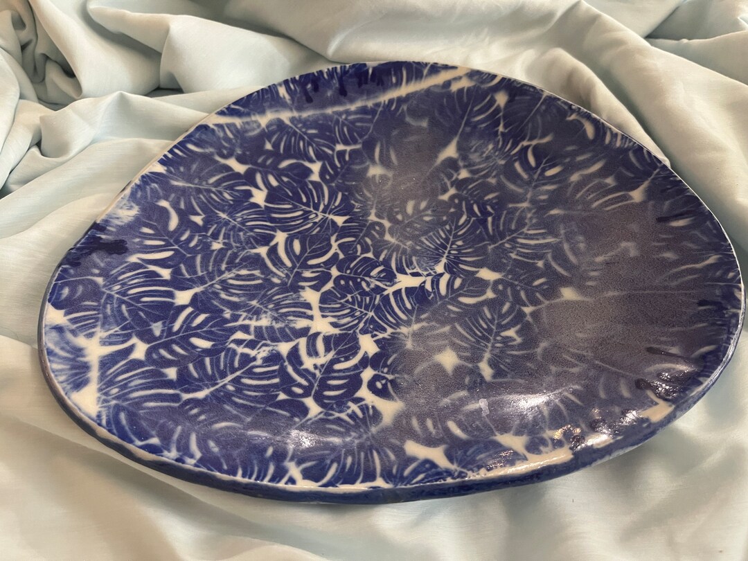 Porcelain Ceramic Plate Hand Built Hand Decorated, High Fired Pottery ...