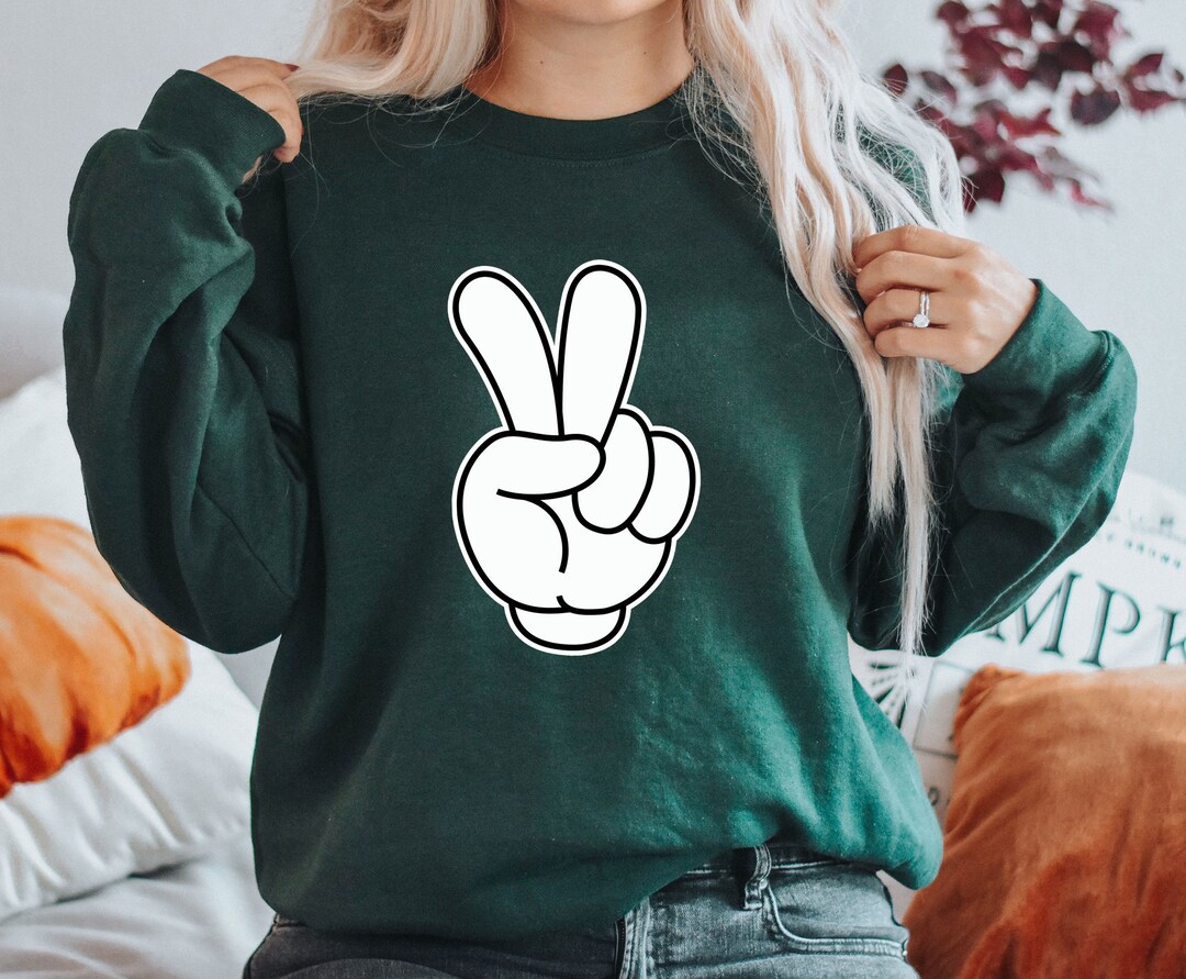 Disney Peace Sign Sweatshirt, Peace Mickey Sweat, Disney World Sweat ...