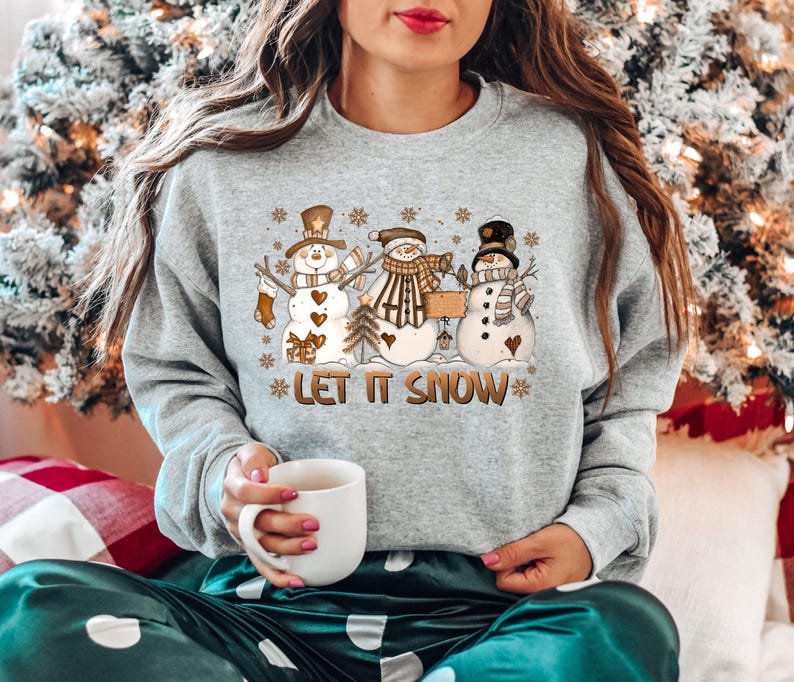 Snowman Christmas Sweatshirt, Let It Snow Sweatshirt, Christmas Hoodie ...