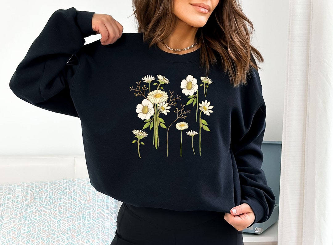 Flower Sweatshirt, Gift for Her, Flower Lover Sweatshirt, Women ...