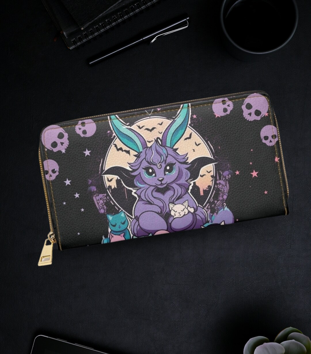 Pastel Goth Wallet - Pastel Baphomet Wallet - Goth Womens Wallet - Cute ...