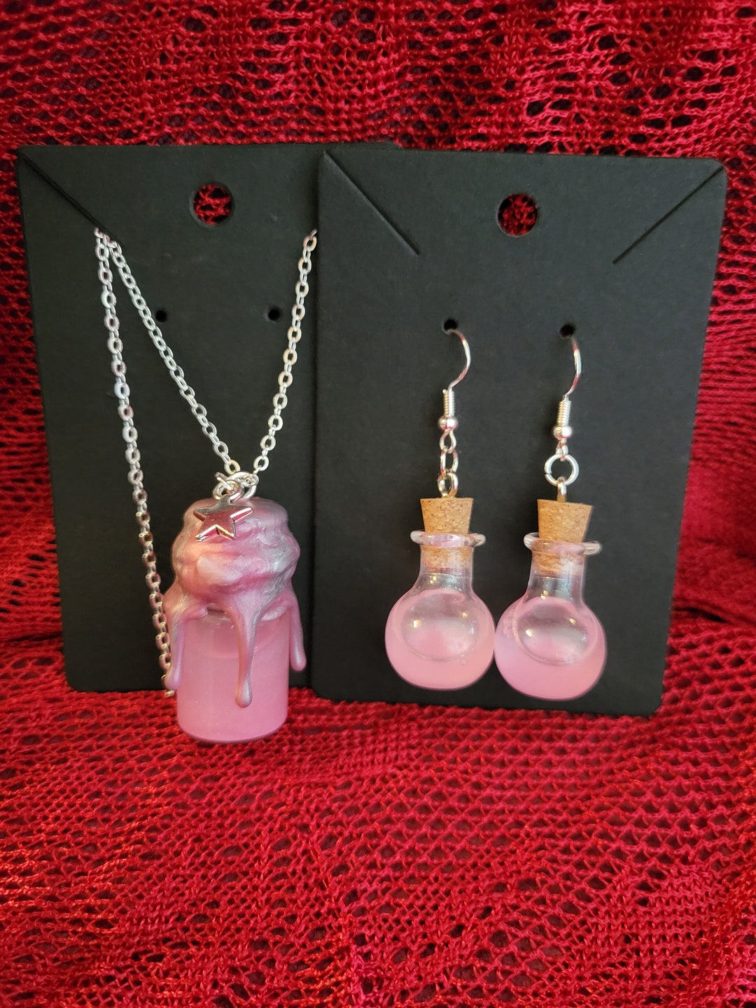 Magical Potion Necklace & Earrings Set Color Changing Potion Jewelry ...