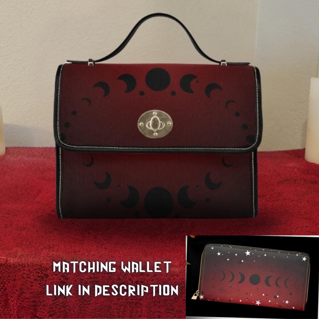 Gothic Moon Phases Purse - Waterproof Canvas Shoulder Bag - Etsy