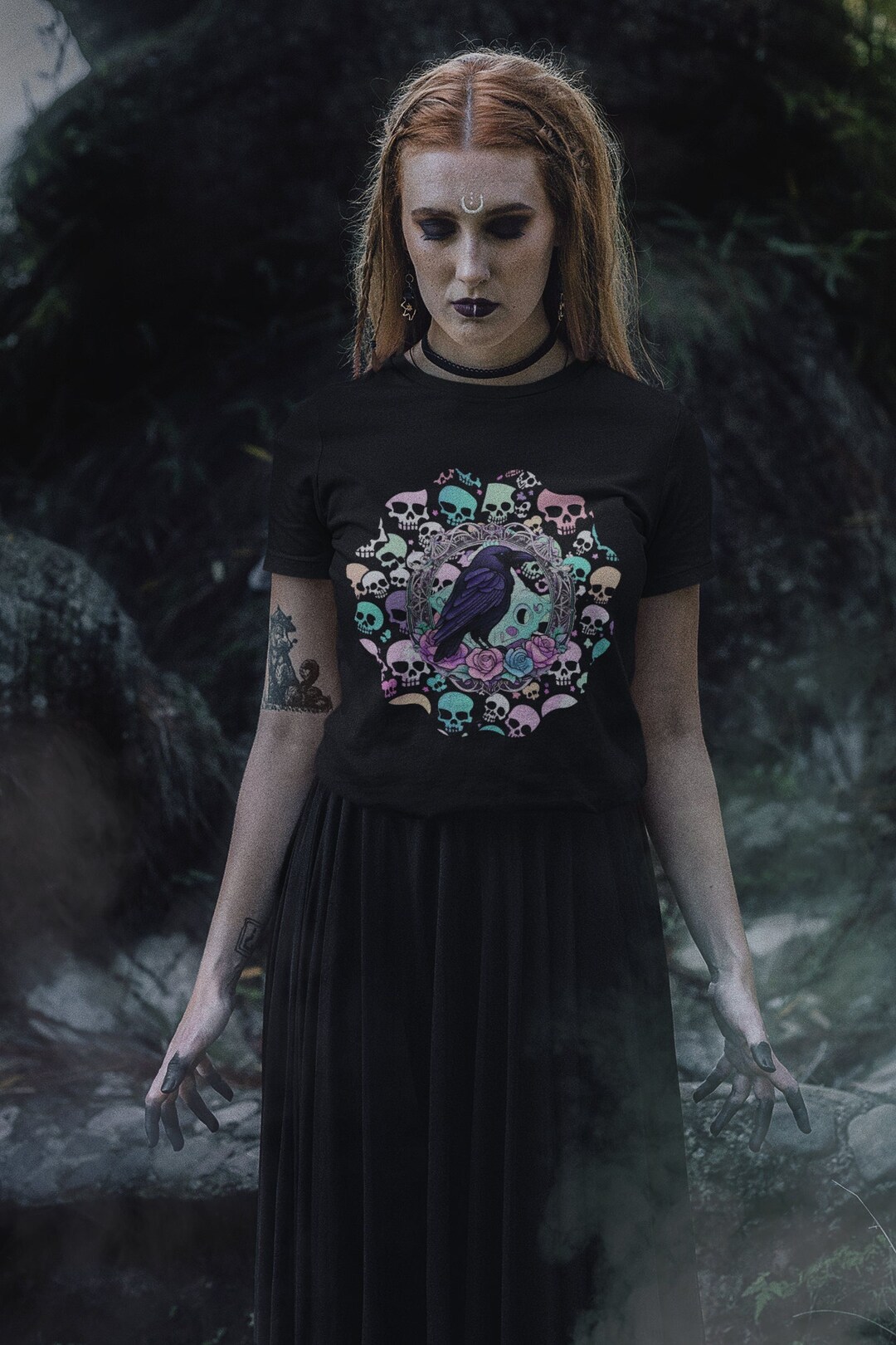 Unique Raven and Skulls Shirt for Pastel Goth Lovers - Stylish and Dark ...