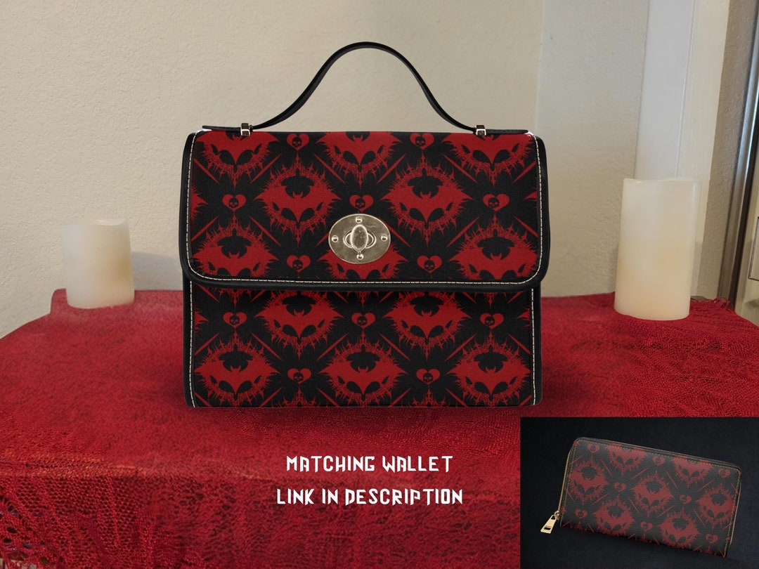 Gothic Bat Pattern Purse – Goth Crossbody Handbag - Etsy