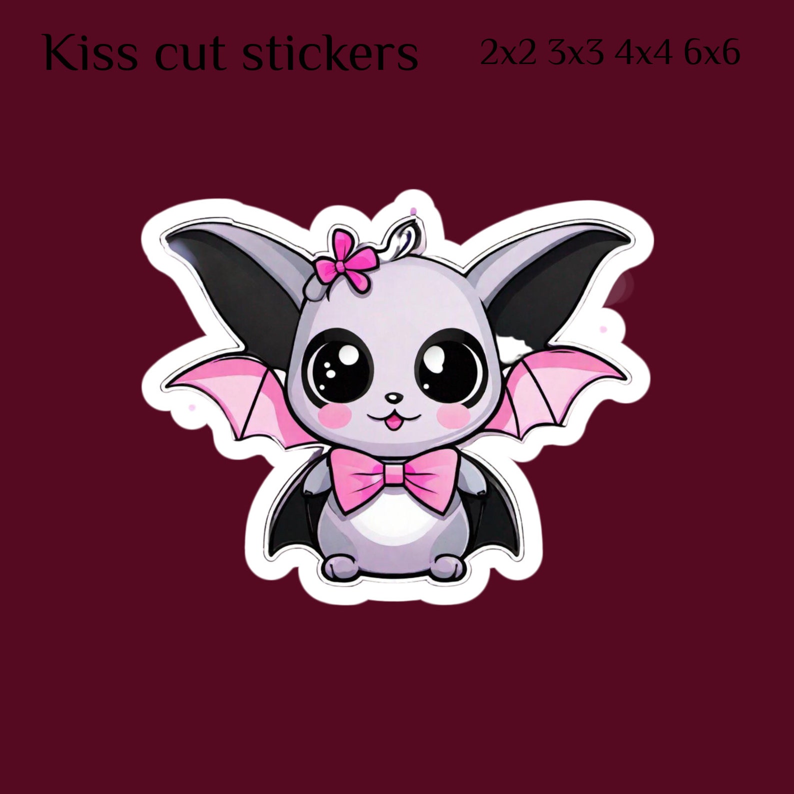 Creepy Cute: Pastel Goth Bat Kiss Cut Sticker for Your Macbook ...