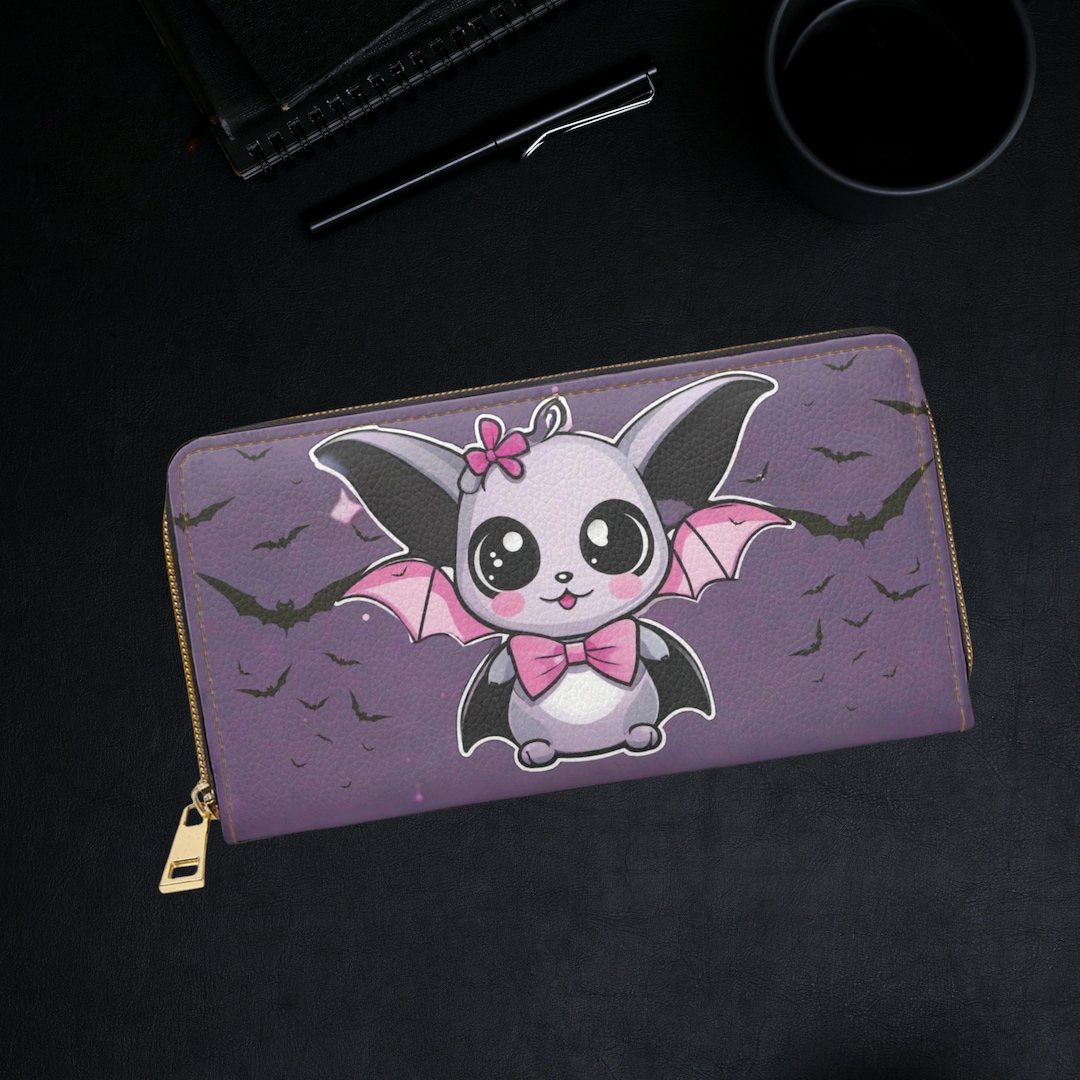 Pastel Goth Bat Wallet - Goth Wallet - Witch Wallet - Zippered Wallet ...