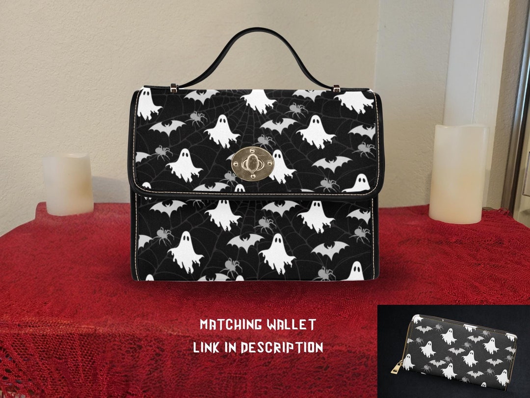 Gothic Print Purse - Gothic Style Handbag - Goth Crossbody Bag - Ghost ...