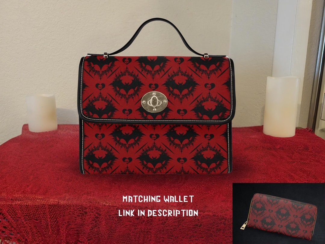 Gothic Bat Pattern Purse - Goth Bats Crossbody Bag - Elegant Bat ...