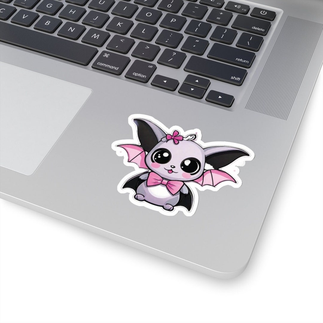 Creepy Cute: Pastel Goth Bat Kiss Cut Sticker for Your Macbook ...