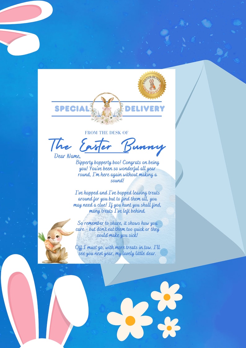 Easter Prints / Egg Hunt Poem / Easter Bunny Letter - Etsy