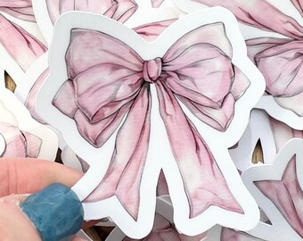 Pink Bow Sticker - Etsy