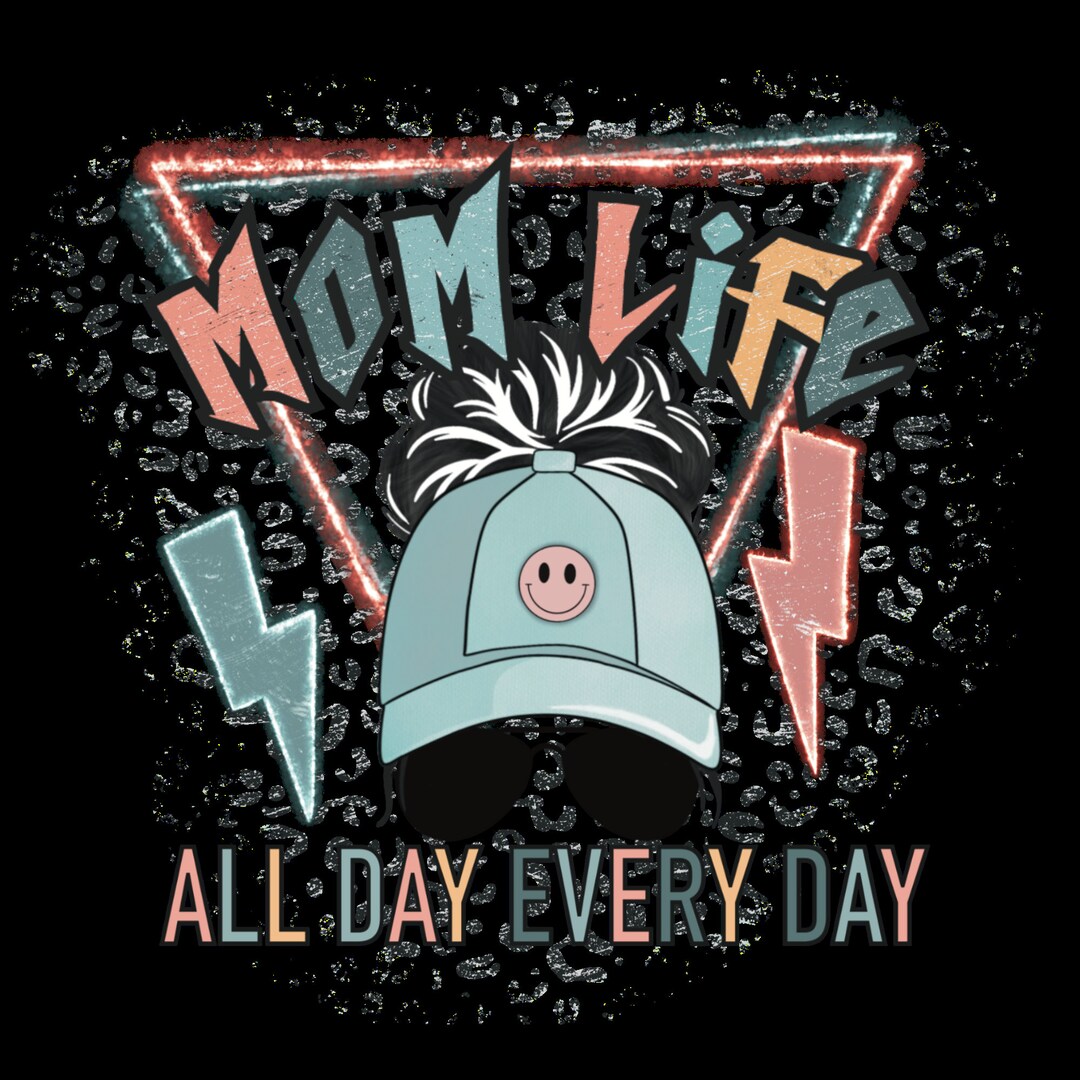 Rockin Mom Life Front and Back Png - Etsy