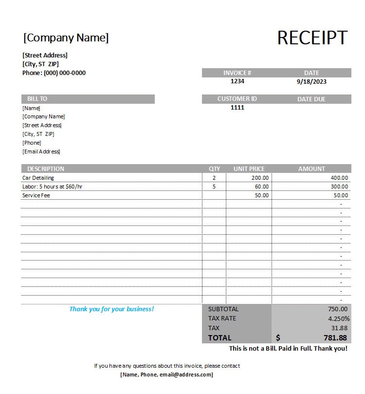 Simple Invoice-receipt-quote Form - Etsy