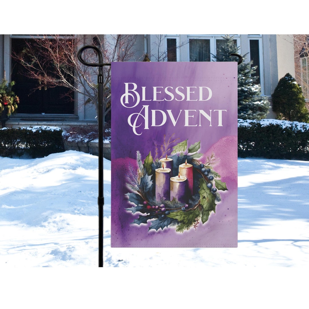 Advent Garden Flag, Advent Wreath, Catholic Advent Flag, Catholic ...
