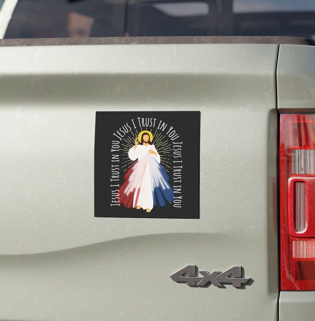 Divine Mercy Catholic Car Magnet, Catholic Bumper Sticker, Jesus I ...