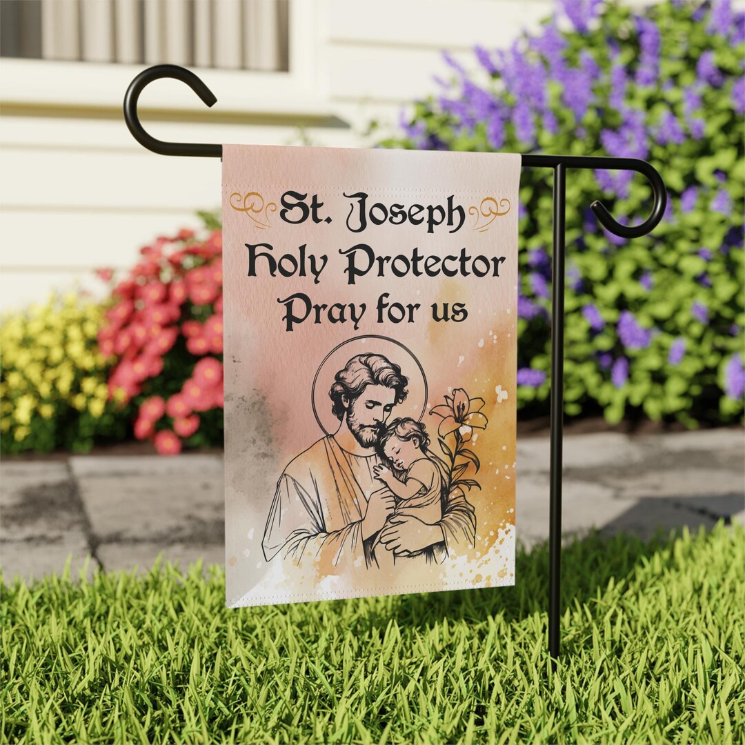 St Joseph Prayer Yard Flag, Catholic Garden Flag, St Joseph Gift ...