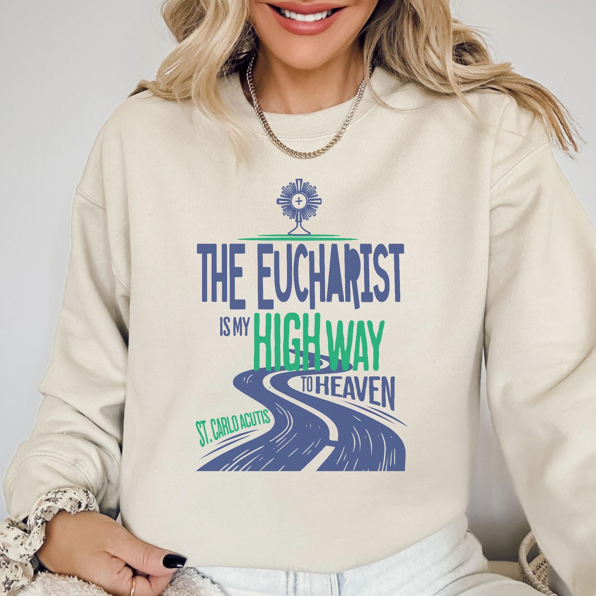 St. Carlo Acutis Eucharist Sweatshirt: Catholic Saint Sweatshirt for ...