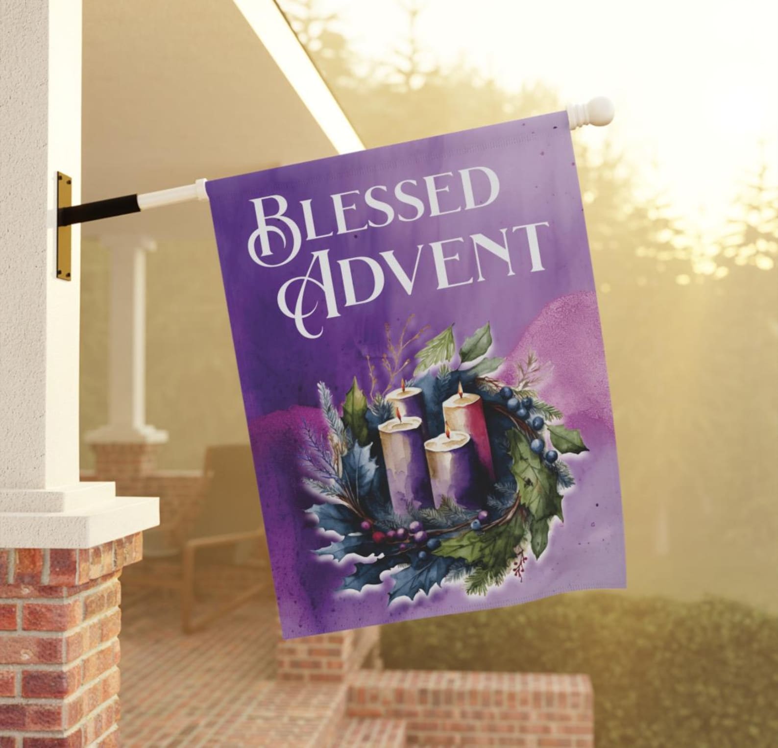 Advent Garden Flag, Advent Wreath, Catholic Advent Flag, Catholic ...