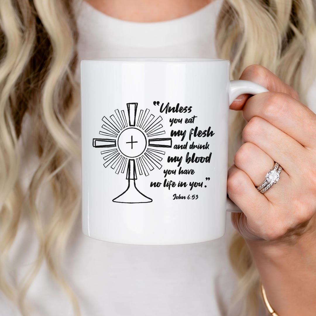 Eucharist Art Mug, Catholic Coffee Mug, Monstrance, Confirmation Gift ...