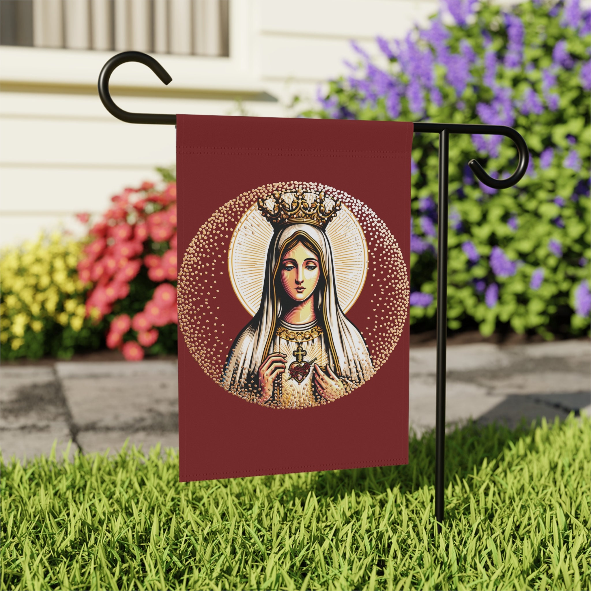 Our Lady of Fatima Garden Flag, Catholic Garden Flag, Immaculate Heart ...