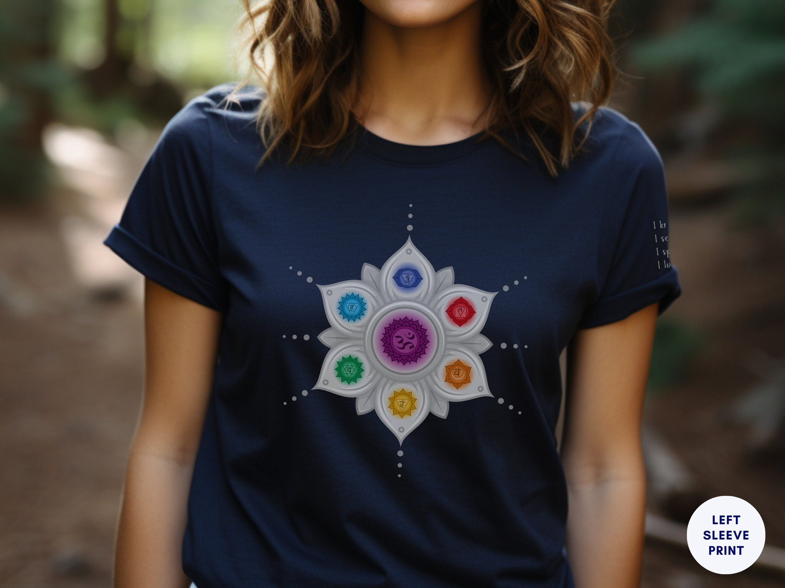 Seven Chakras With Affirmations on the Sleeve, Comfy Jersey Short Sleeve Tee, Gift for Yoga ...