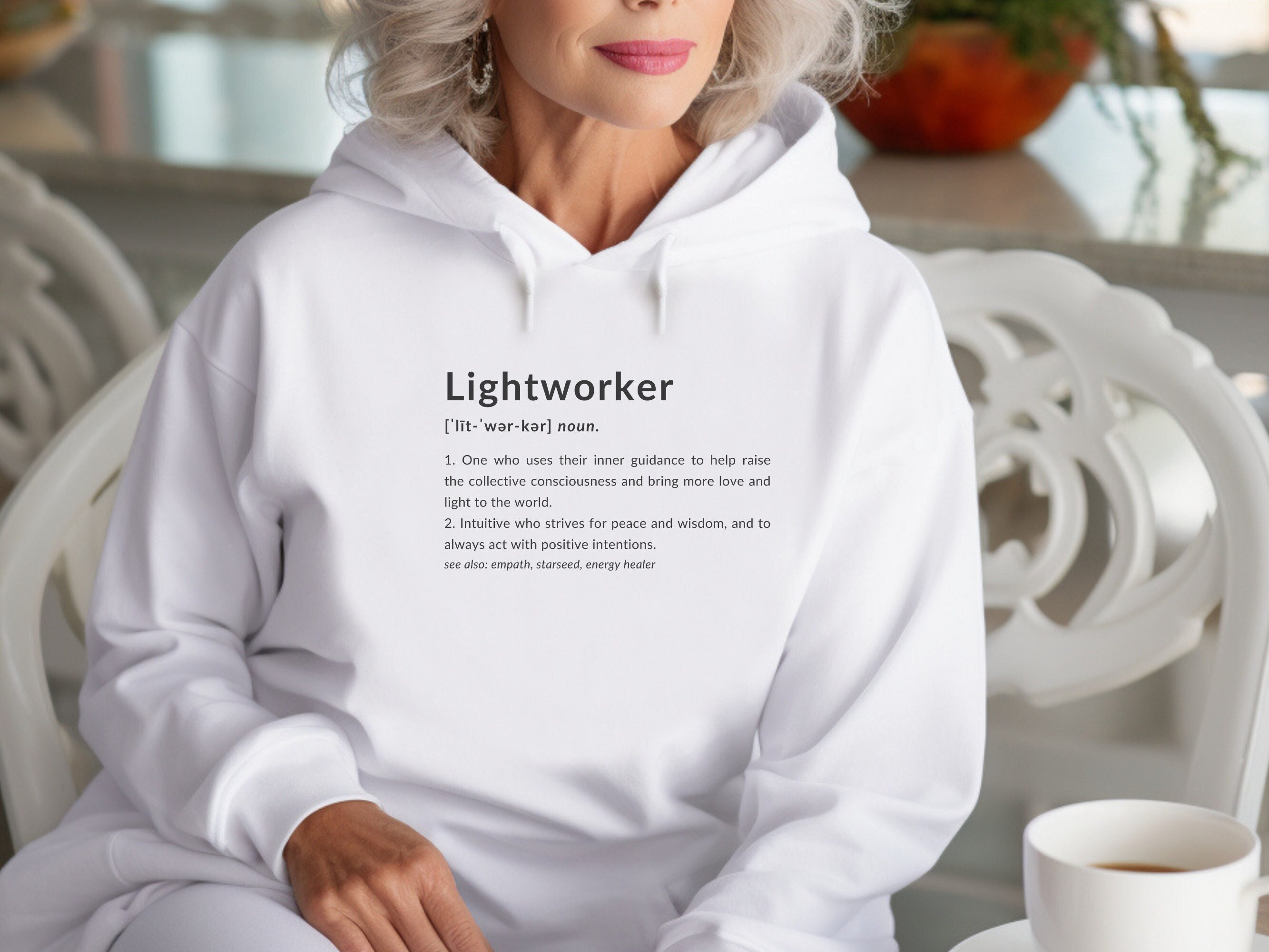 Lightworker Definition Warm and Cozy Oversized Hoodie, Gift for Spirtual Lightworkers and ...