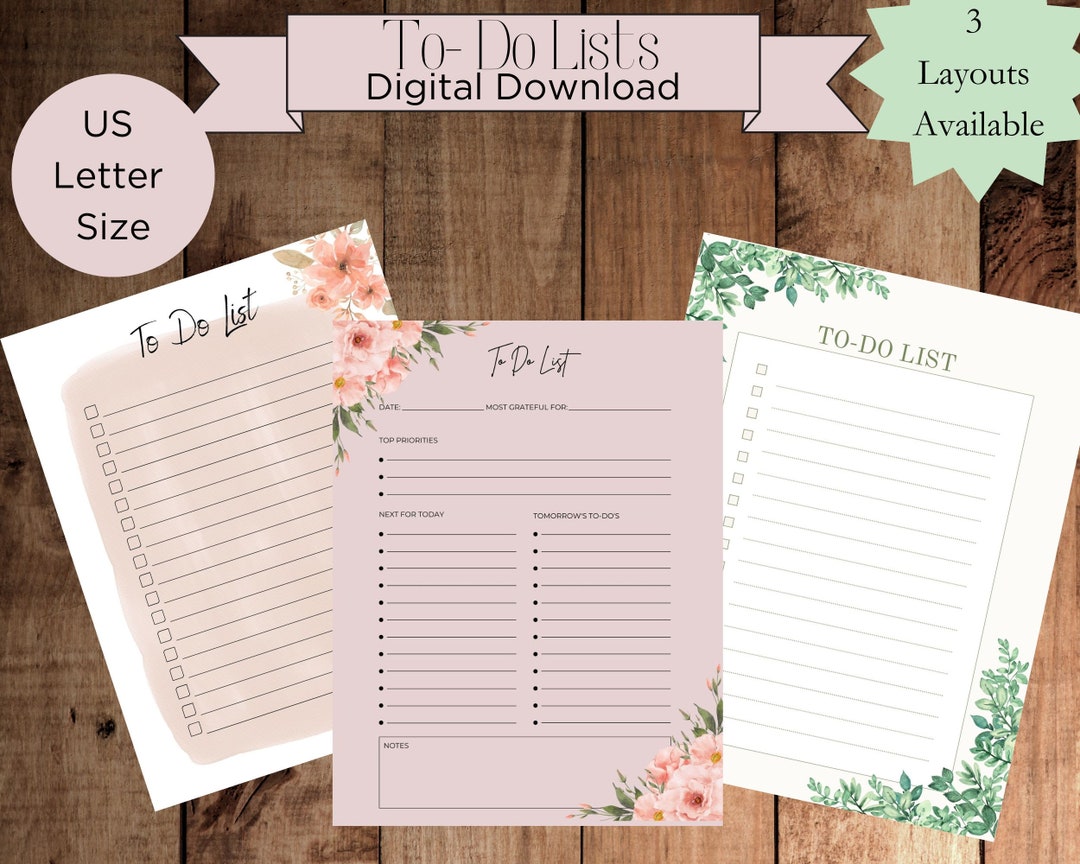 Printable to Do Lists, Floral to Do Lists - Etsy