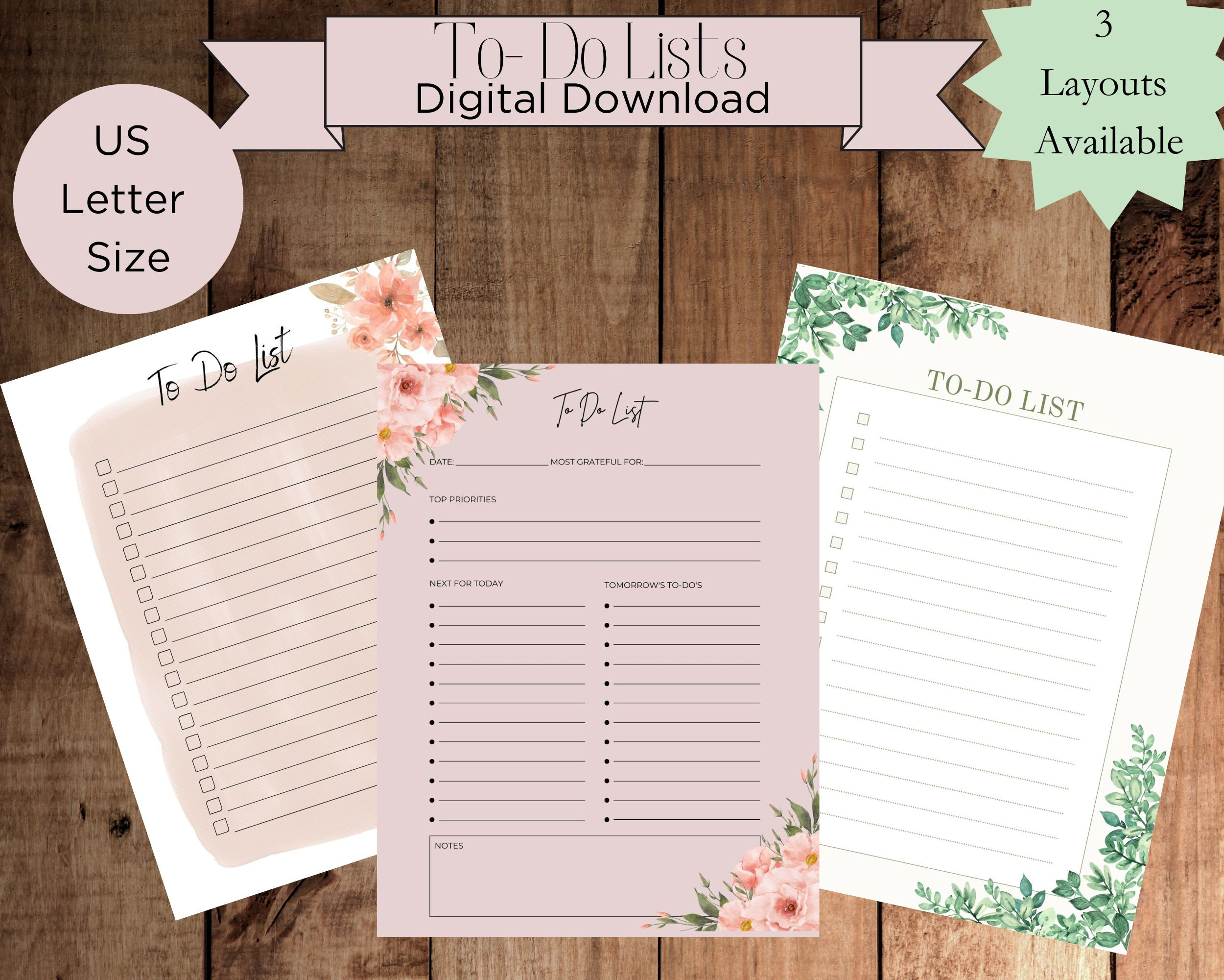 Printable to Do Lists, Floral to Do Lists - Etsy