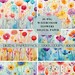 Watercolor Flowers Digital Paper Digital Paper PNG, Flower Backgrounds ...