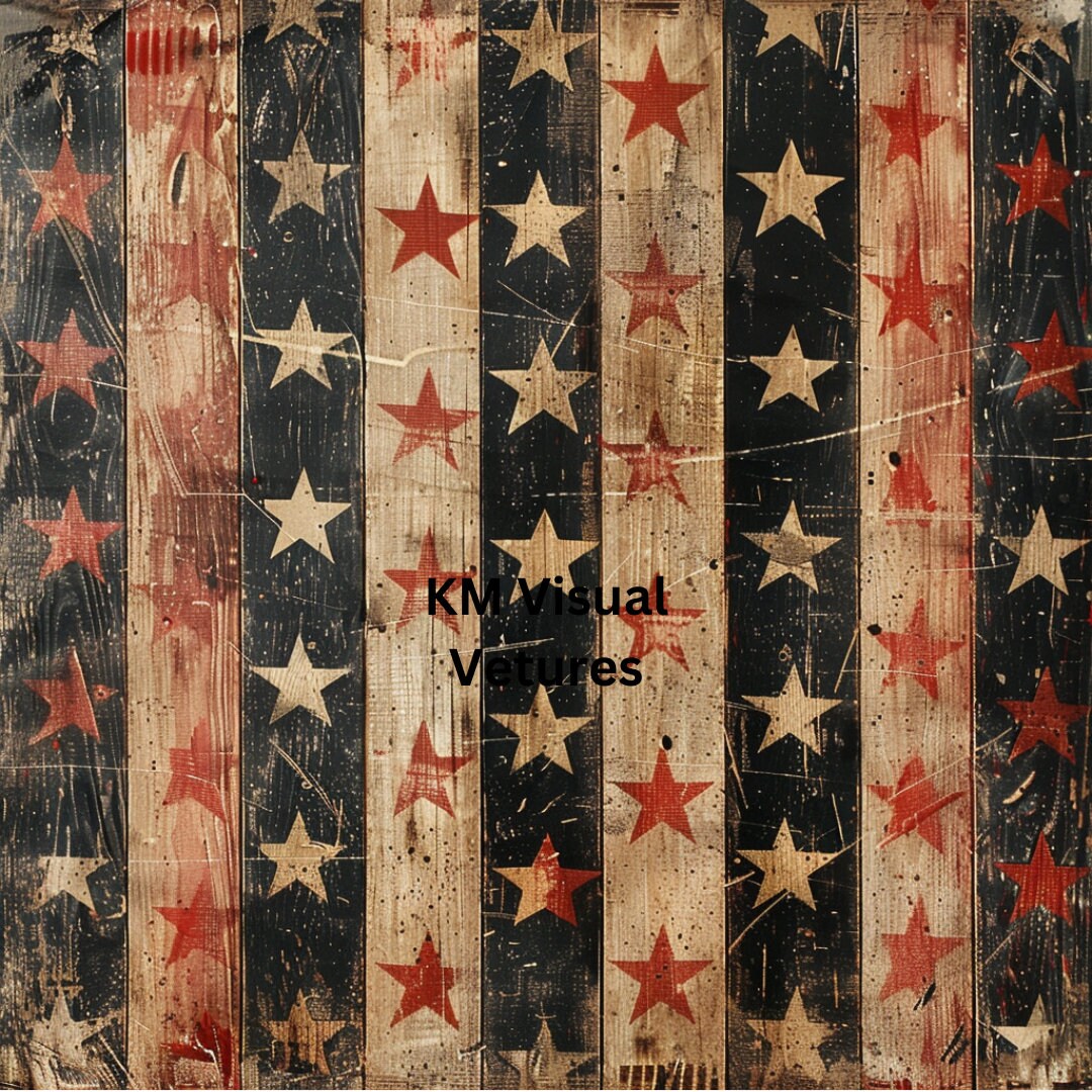 Vintage 4th of July Digital Paper PNG, Stars and Stripes Texture ...