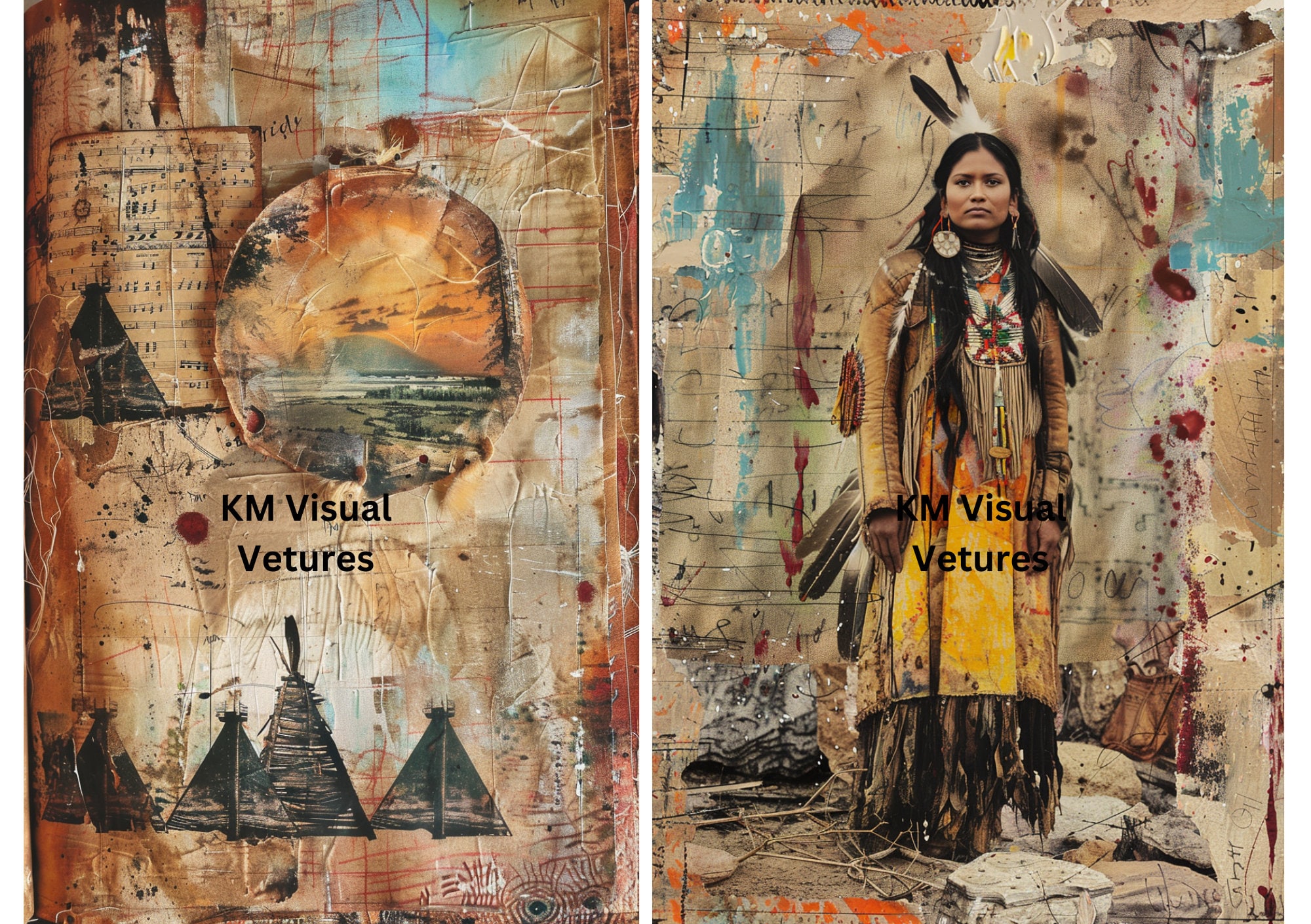 Native American Junk Journal PNG, Digital Download, Front Page Card ...