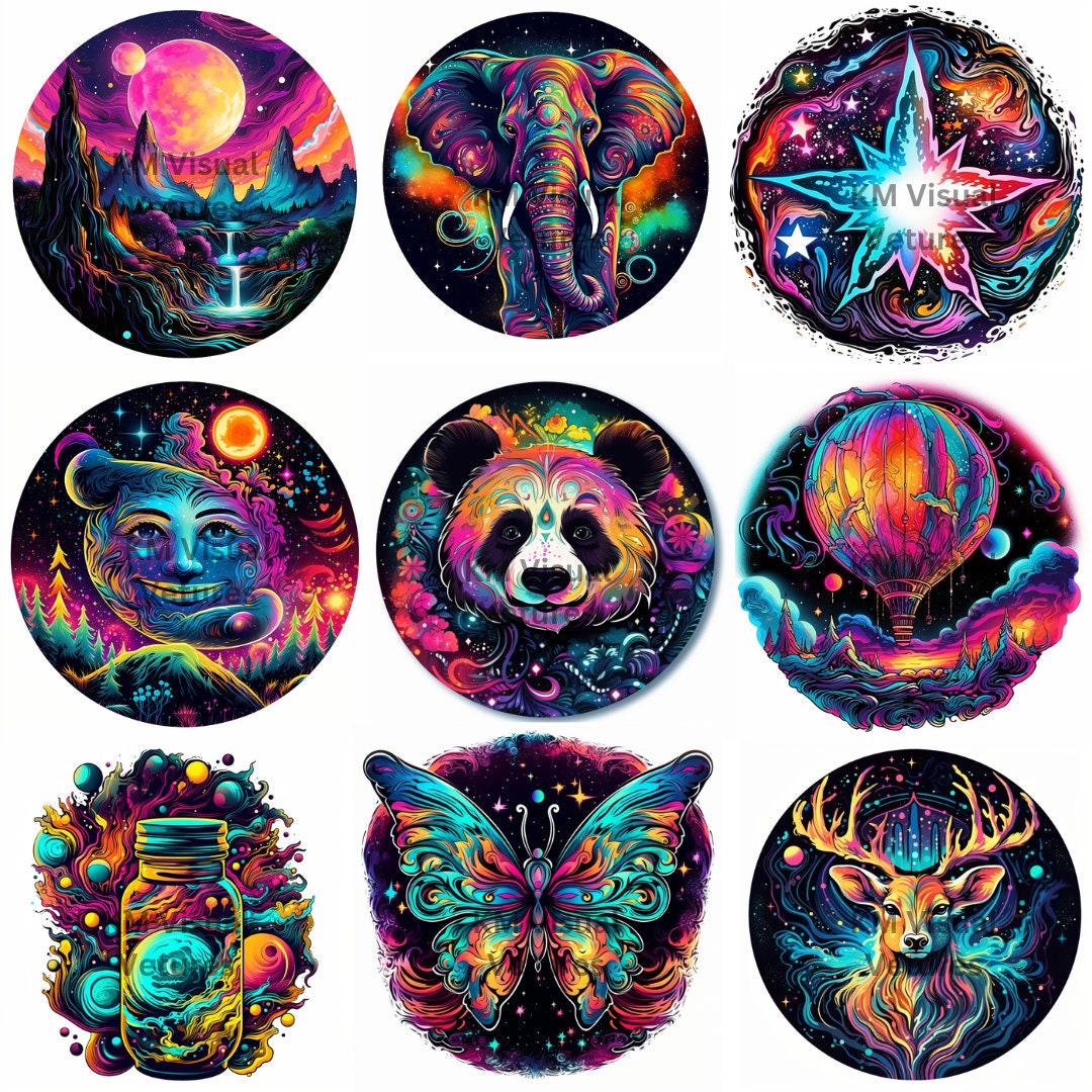 120 Psychedelic Sticker PNG Transparent Background, Magic Mushrooms ...