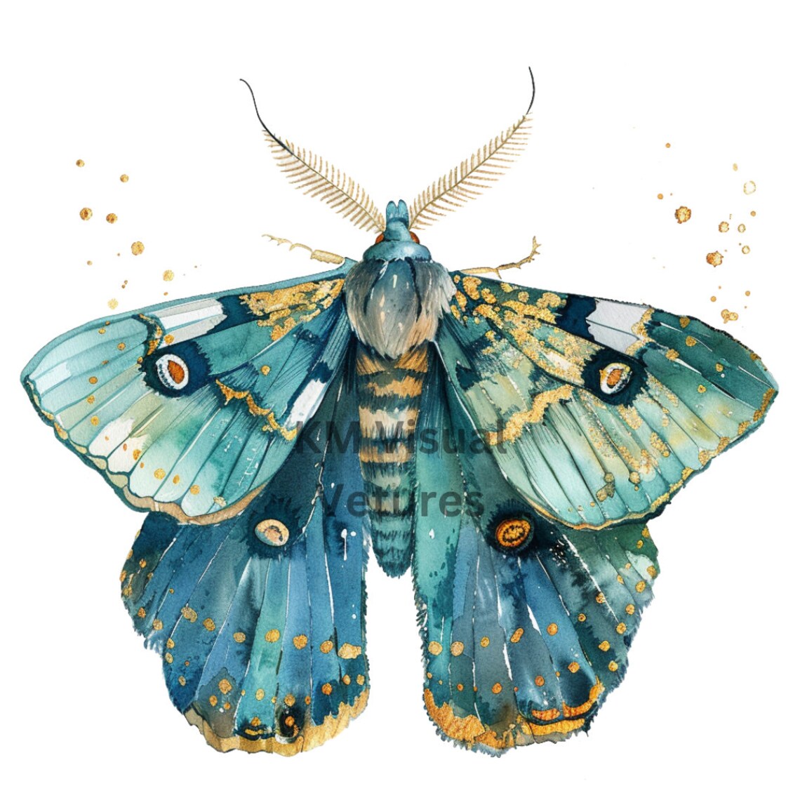 Watercolour Mystical Moth Clipart Bundle, Wiccan Png, Moth Png ...