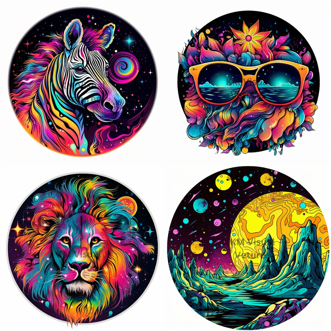 120 Psychedelic Sticker PNG Transparent Background, Magic Mushrooms ...