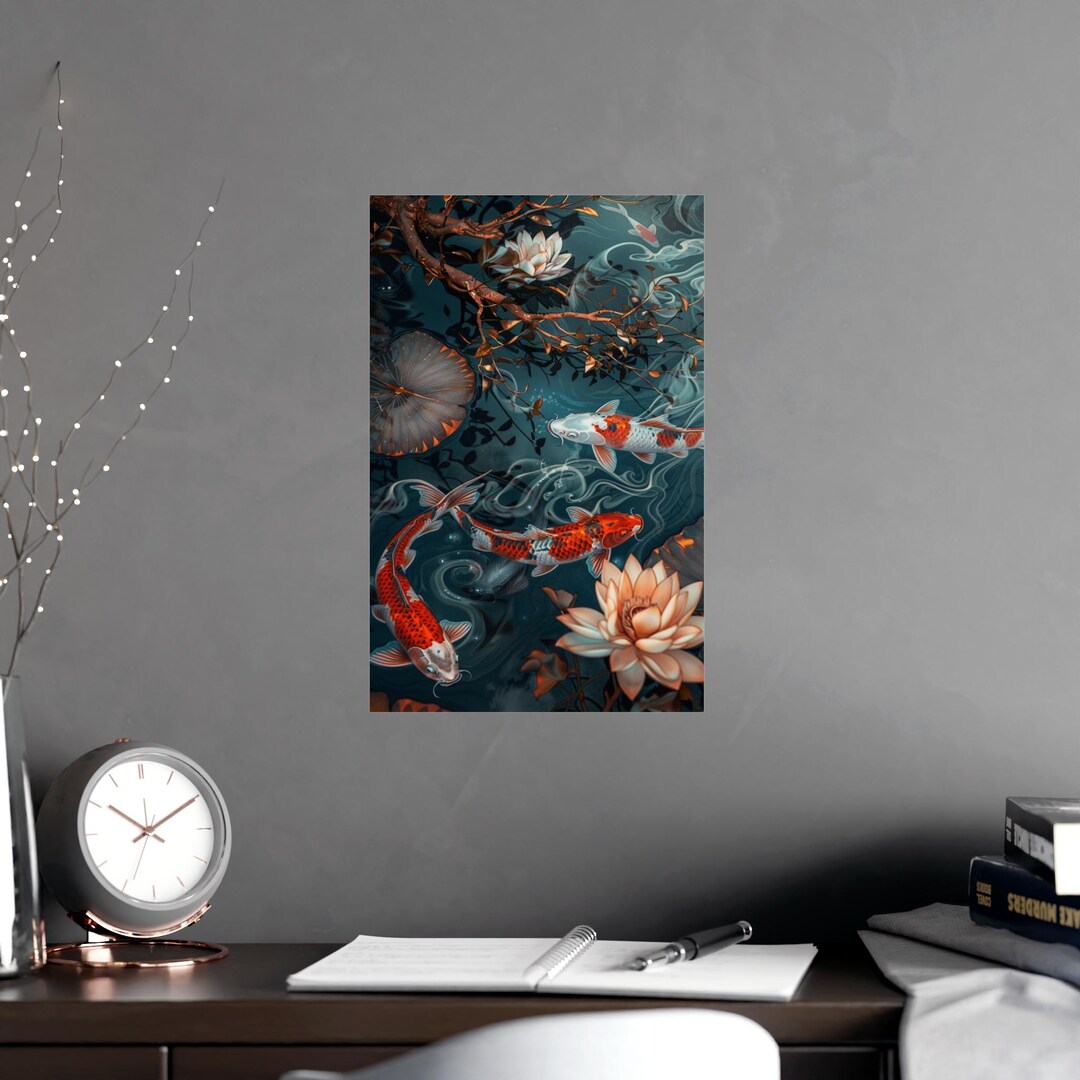 Elegant Koi Fish Poster, Stunning Home Wall Art, Zen Decor for ...