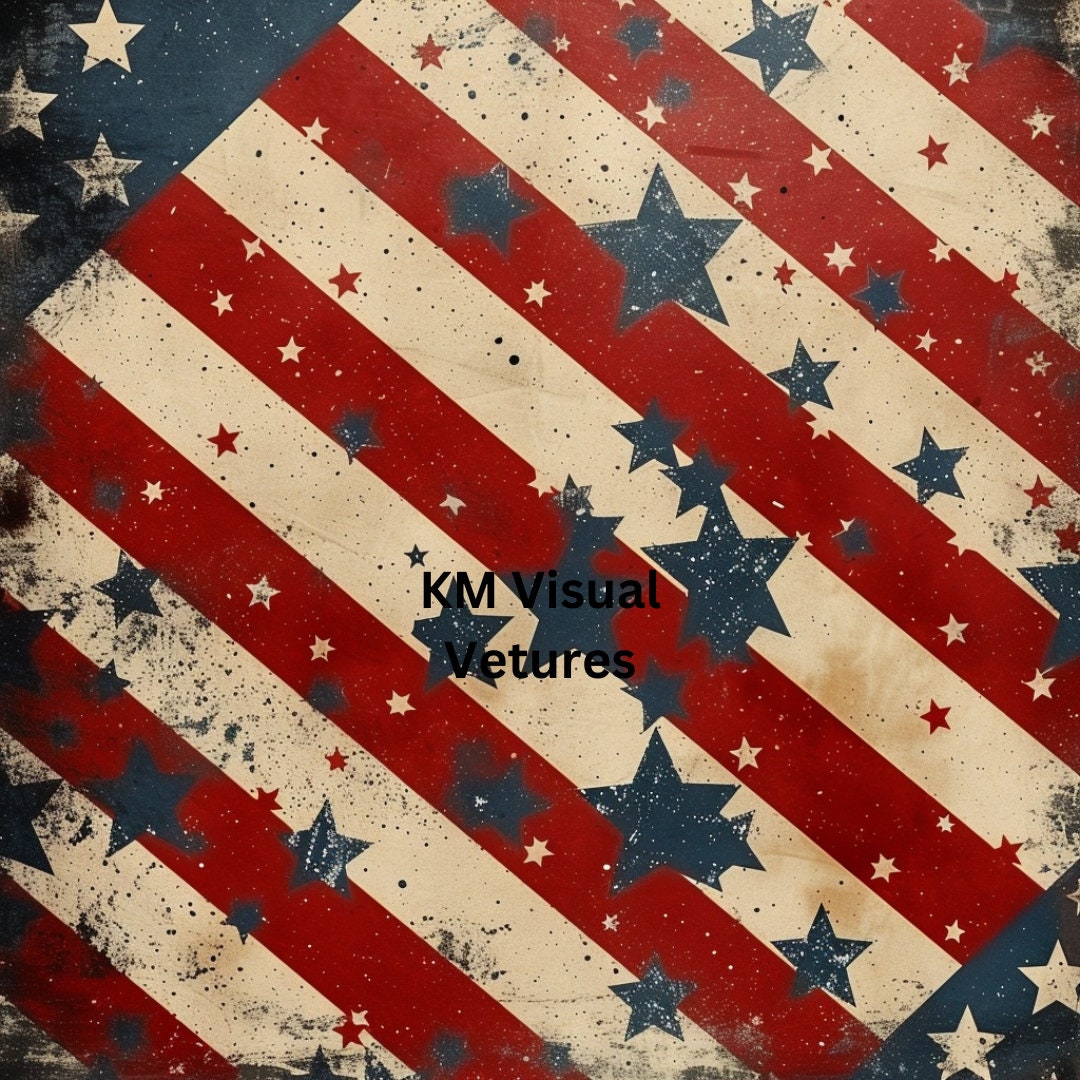 Vintage 4th of July Digital Paper PNG, Stars and Stripes Texture ...