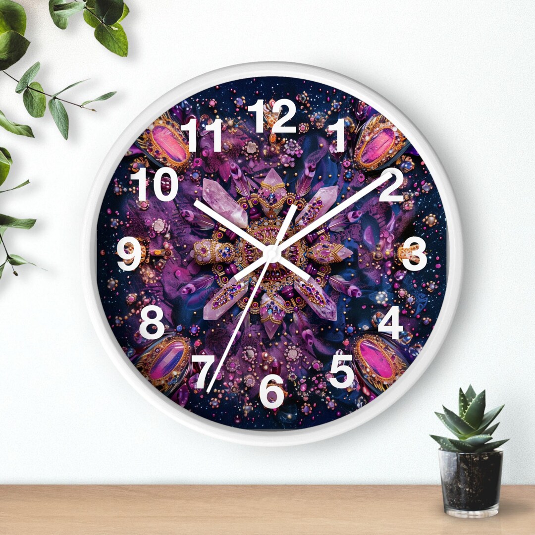 Cosmic Mandala Wall Clock Boho Decor, Home Office Gift, Unique ...